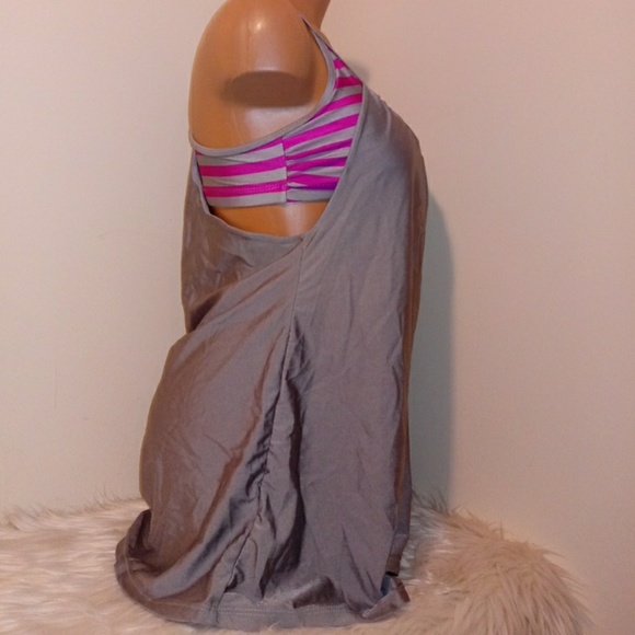 Swim | Grey Flowing Swim Dress Layered 1pc Tankini Top | Poshmark
